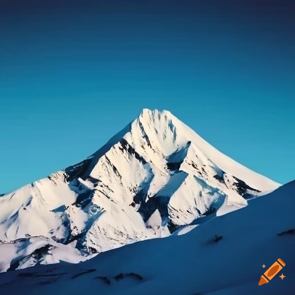 Snowy mountains landscape