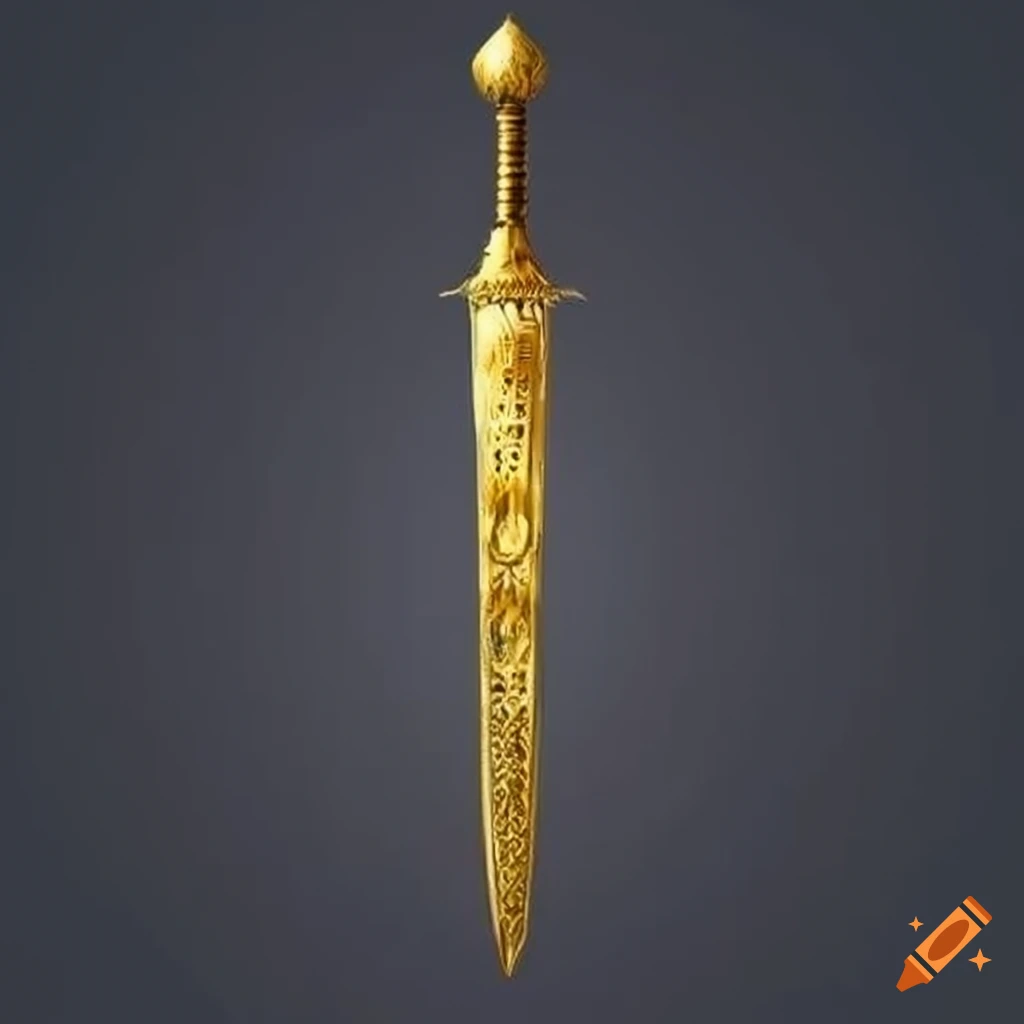 Detailed gold sword on Craiyon