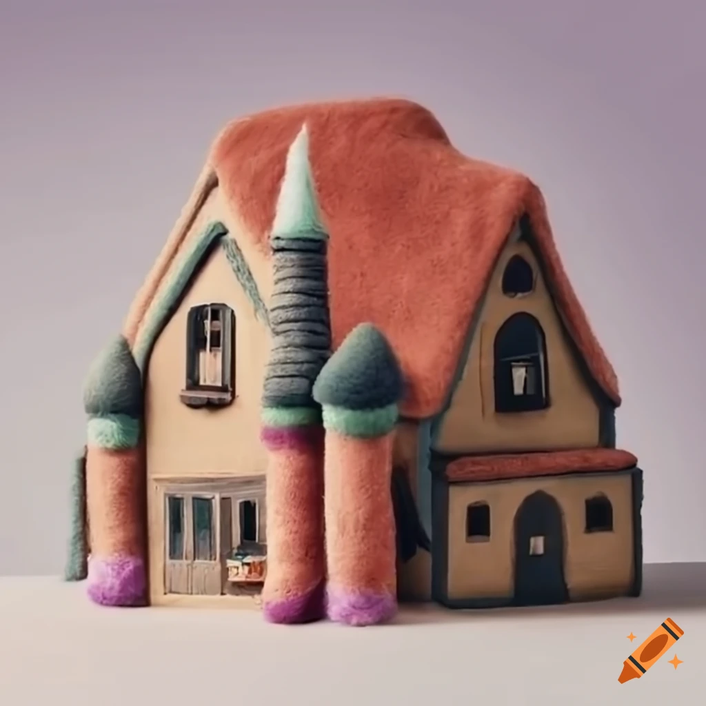 Felted wool castle on Craiyon