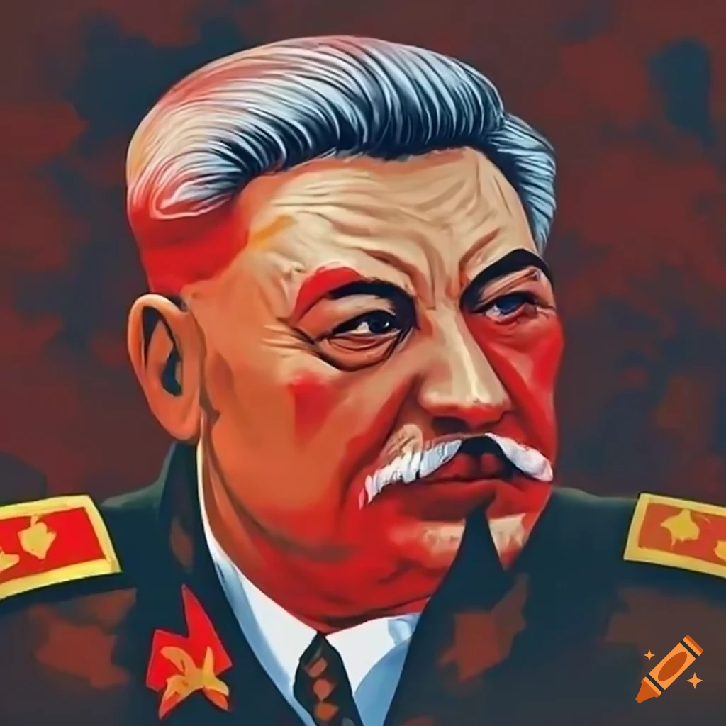 Leader giving a speech to people in soviet propaganda style on Craiyon