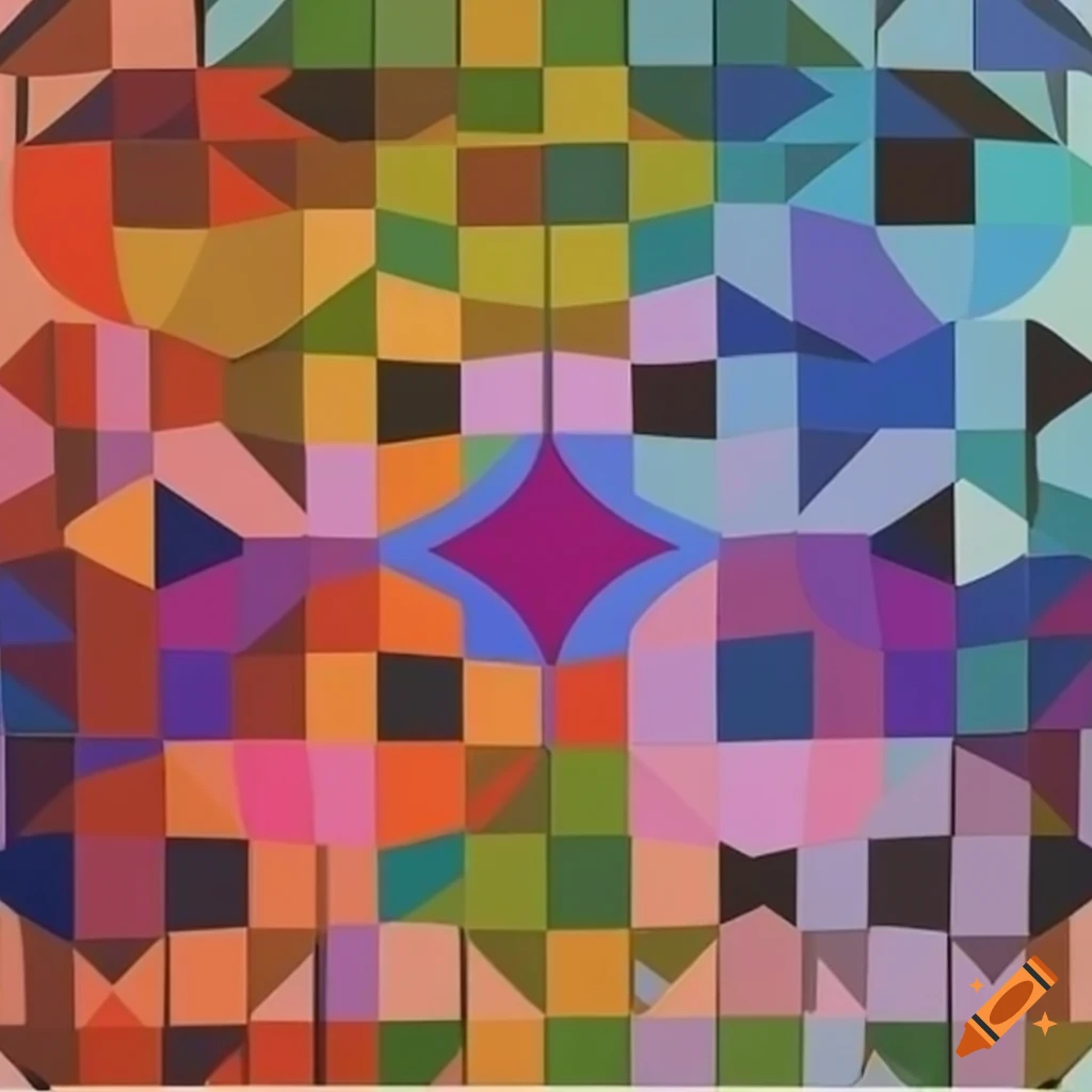 Geometric surrealism artwork by victor vasarely on Craiyon