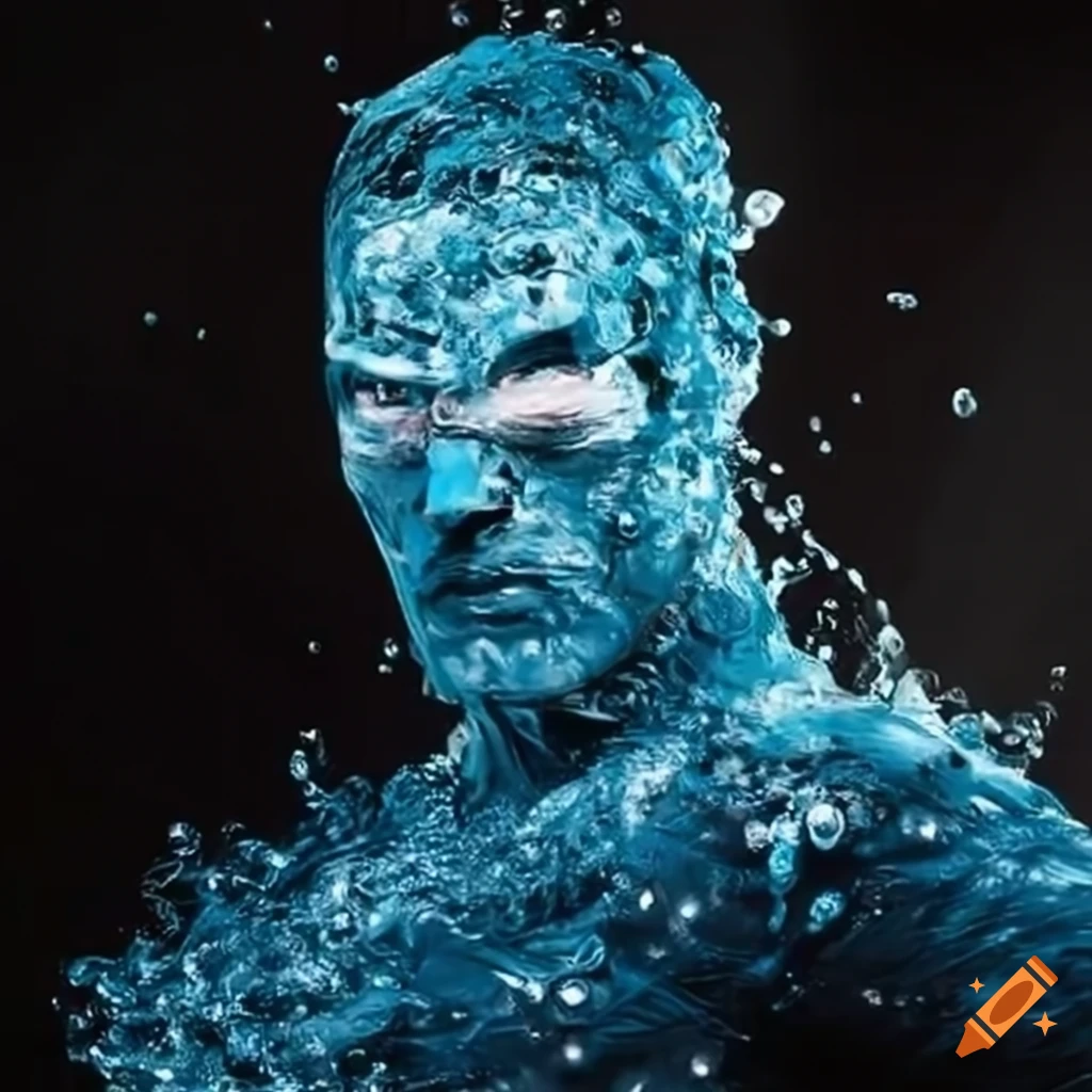 Creative depiction of a woman made of water on Craiyon