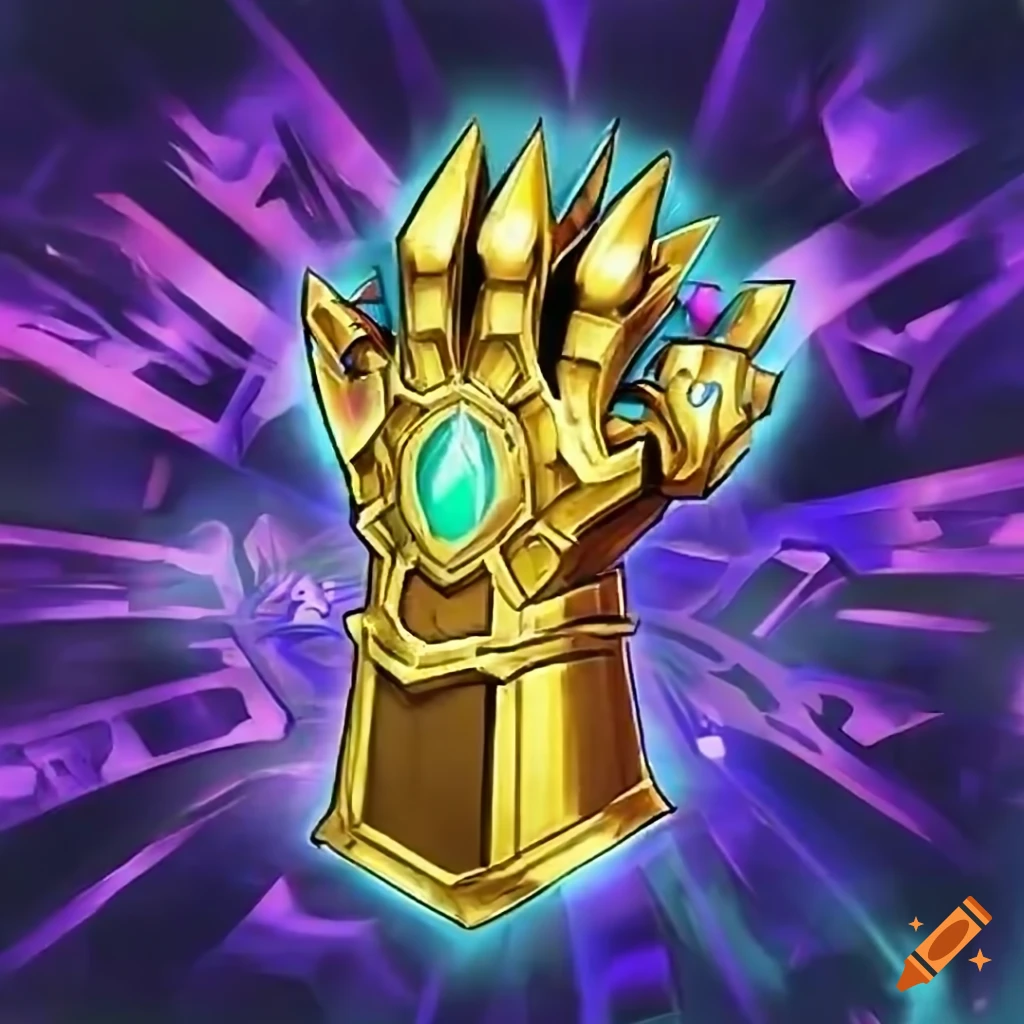 Golden gauntlet from yugioh card game