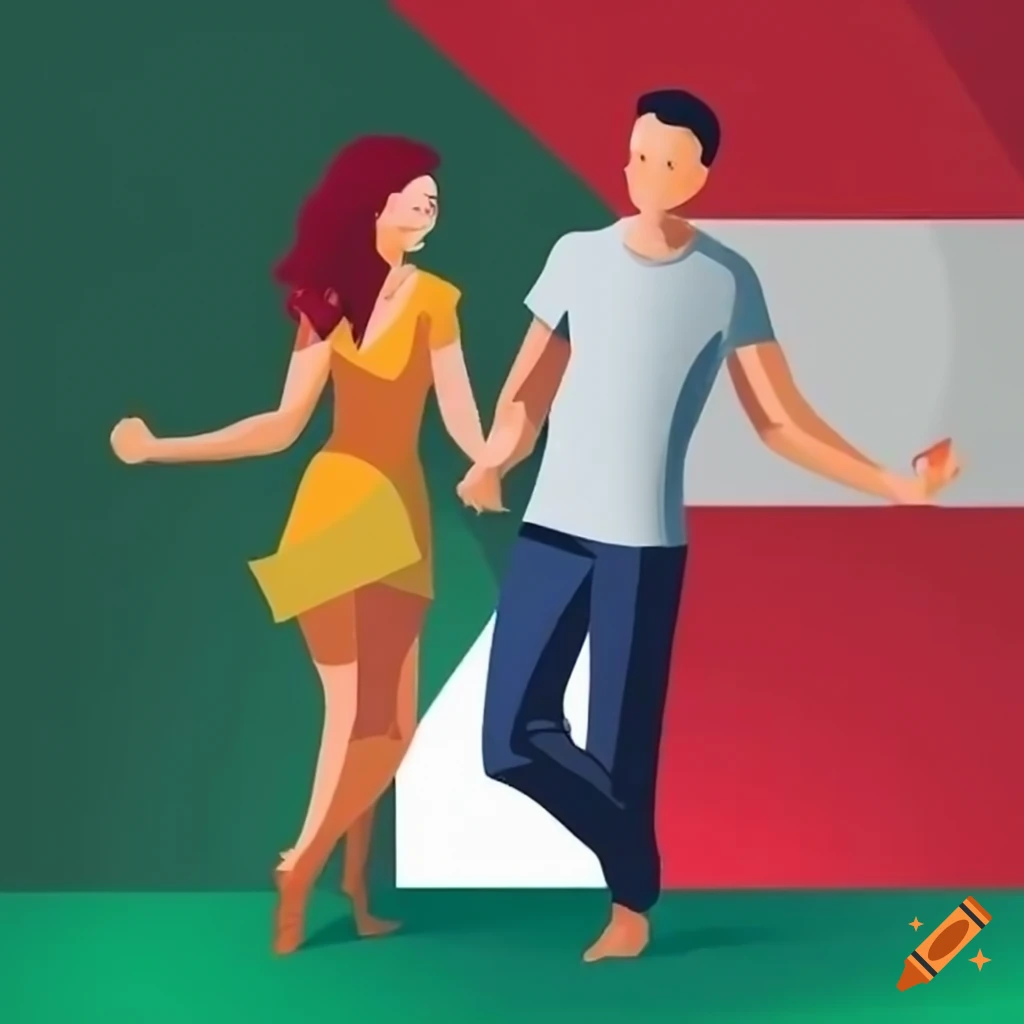 Young people dancing with kosovo flags on Craiyon