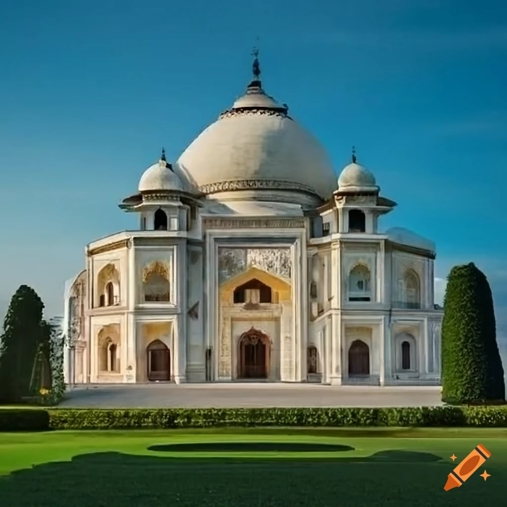 Full frontal view of mughal mahal white house whitemarsh lynnewood