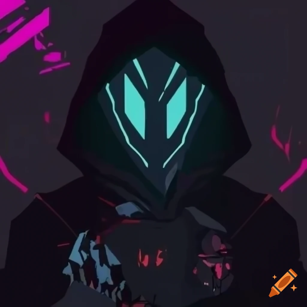 Fan art of omen character from valorant on Craiyon