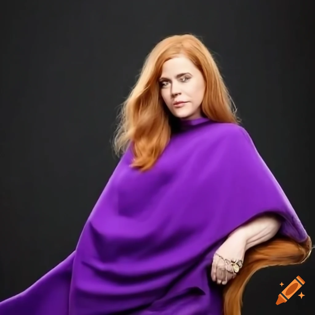 Amy Adams getting her hair cut on a talk show set on Craiyon