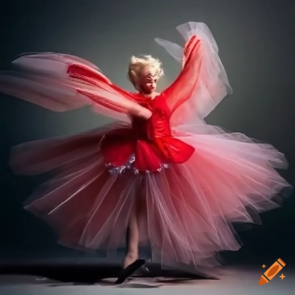 Humorous image of Trump spinning in a tutu on Craiyon