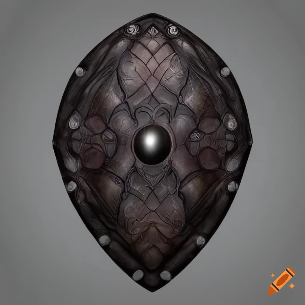 Black elven carapace shield on Craiyon