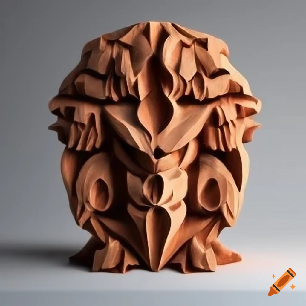 Sculpted wooden creature on Craiyon