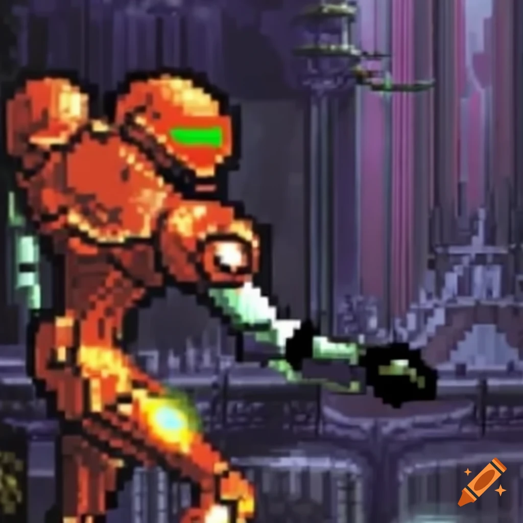 Illustration of castlevania and metroid crossover on Craiyon