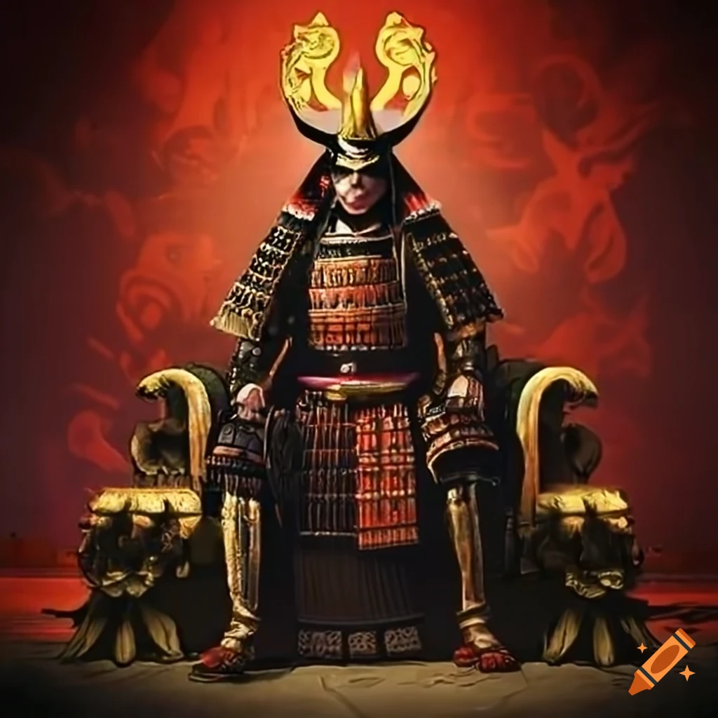Samurai sitting on a throne