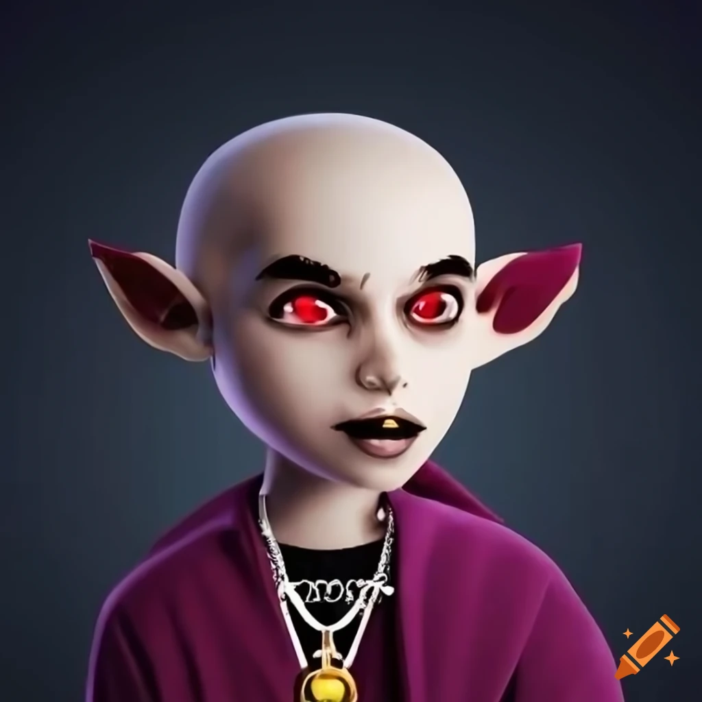 Friendly cartoon vampires with hip hop style and jewellery