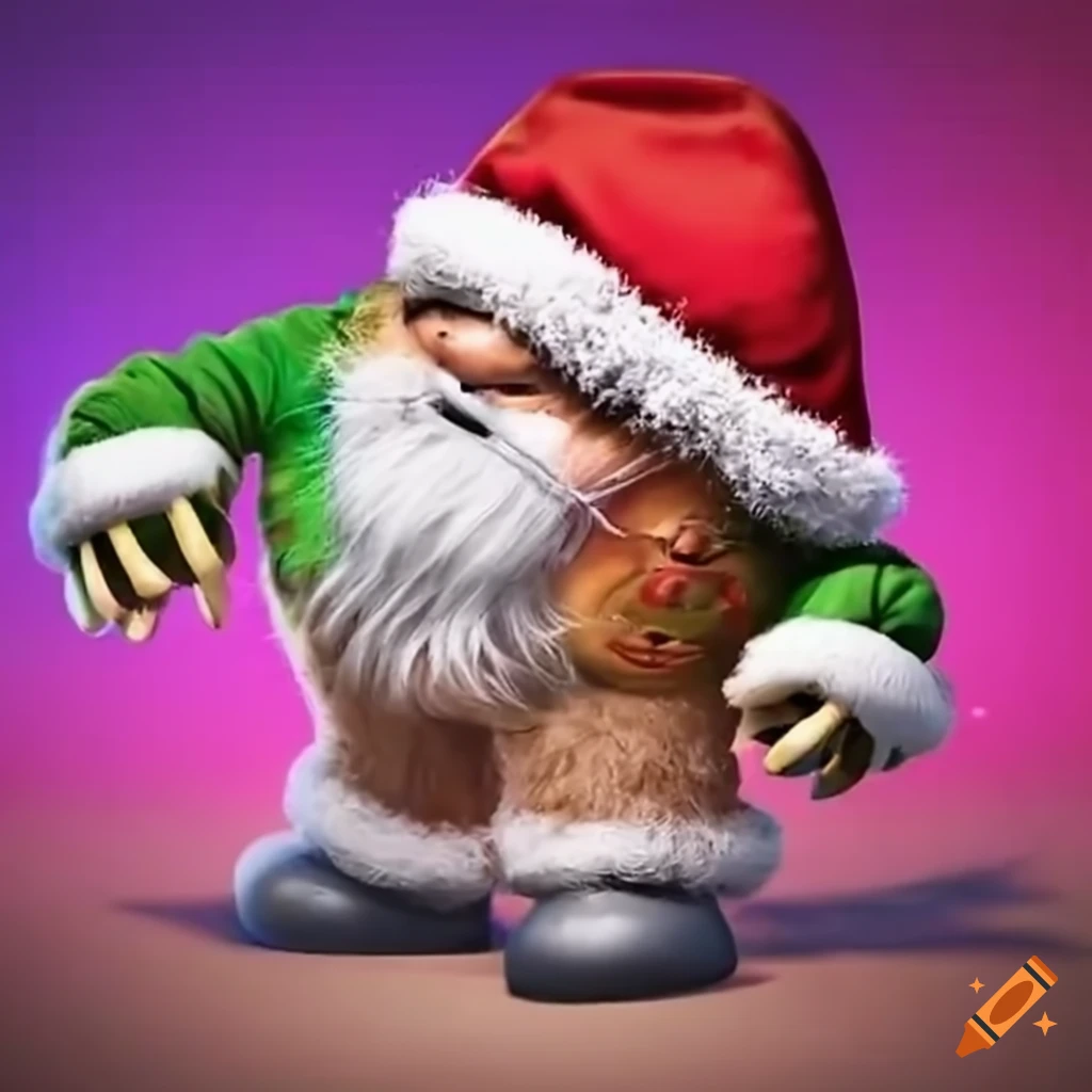 M&m and santa claus laughing