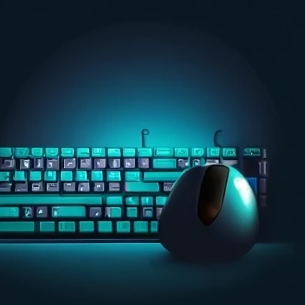 Close-up of computer keyboard and mouse on Craiyon