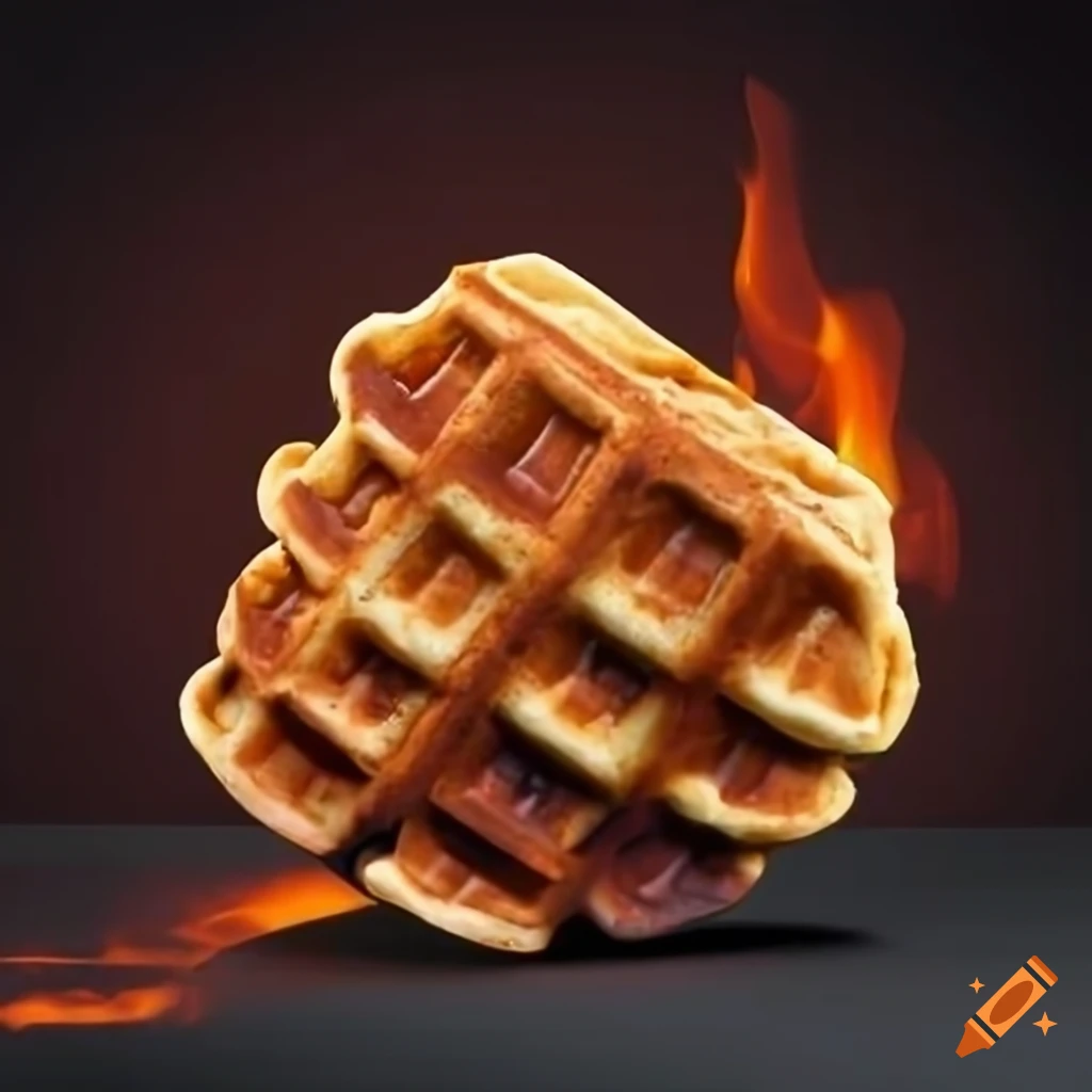 Flaming waffle on Craiyon