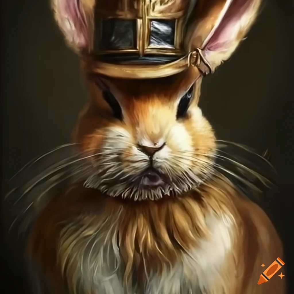 Steampunk rabbit wearing a monocle and tophat on Craiyon
