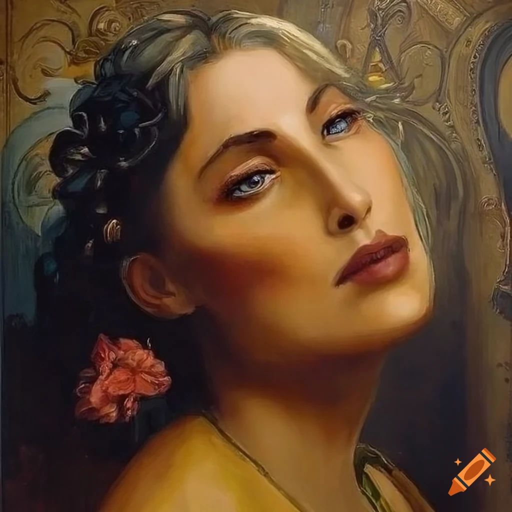 Painting of a daring and decadent woman and her girlfriend on Craiyon