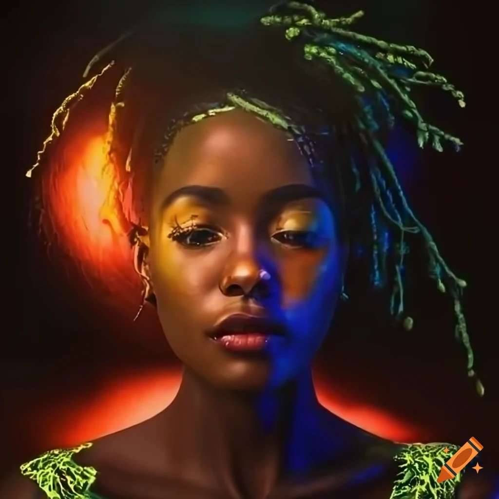 Hyper Realistic Portrait Of An African Woman In A Green Dress On Craiyon