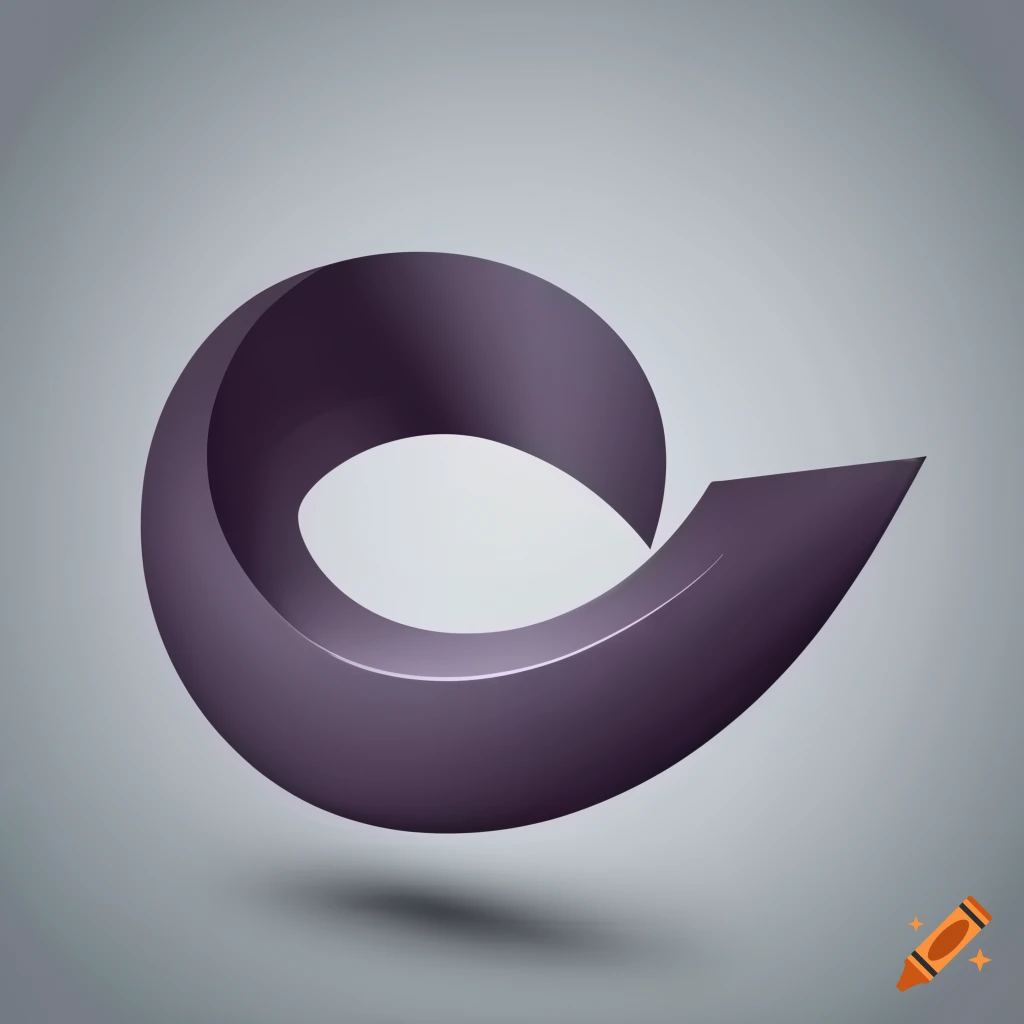 Double moebius in 3d isometric logo on black background with infinite ...