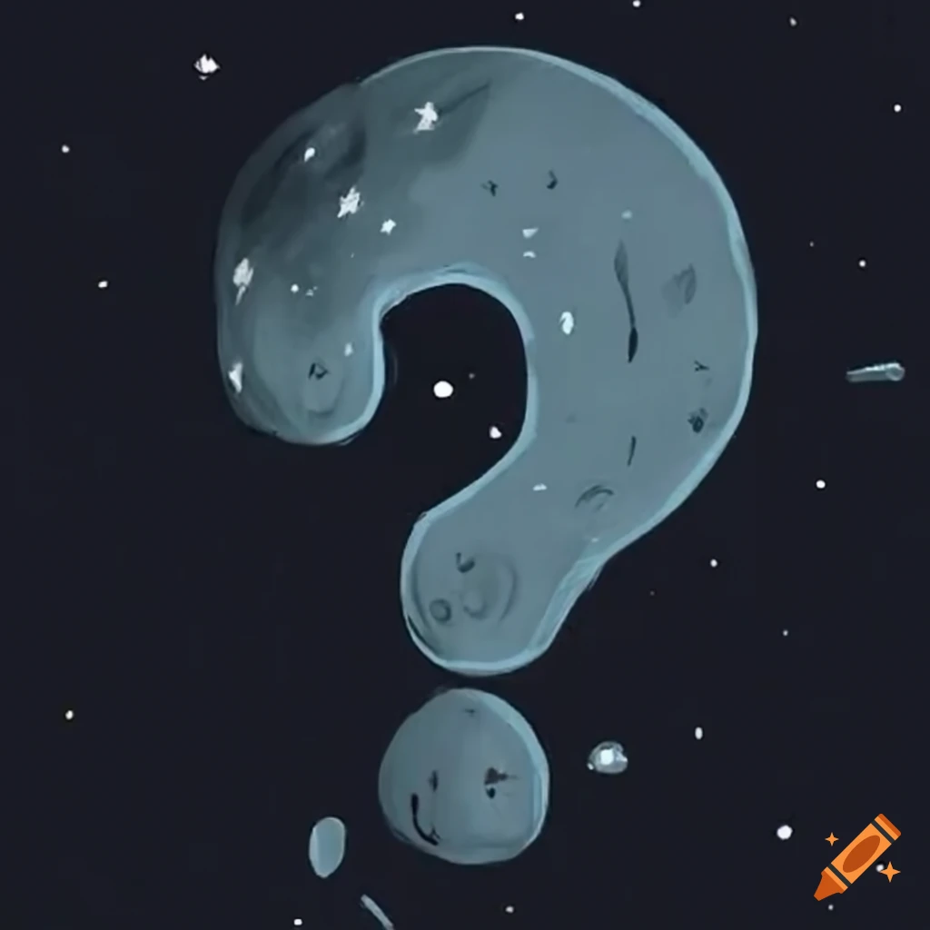 Abstract representation of a question mark in space-time on Craiyon