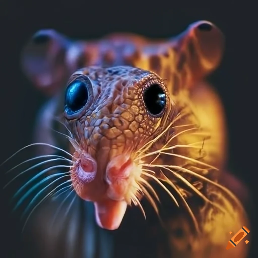 Illustration of a dinosaur-rat hybrid