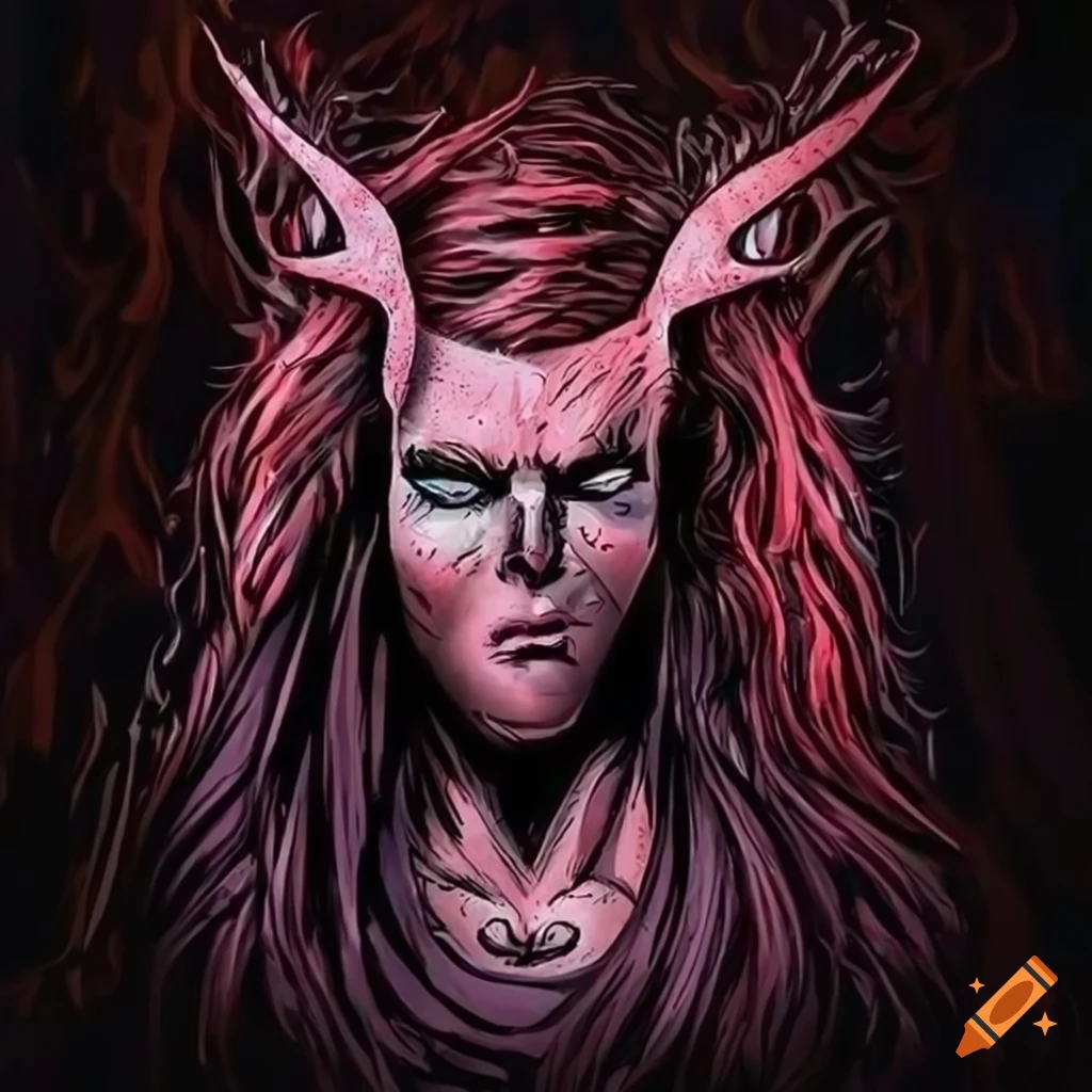 A psychedelic comic style logo with a winged man