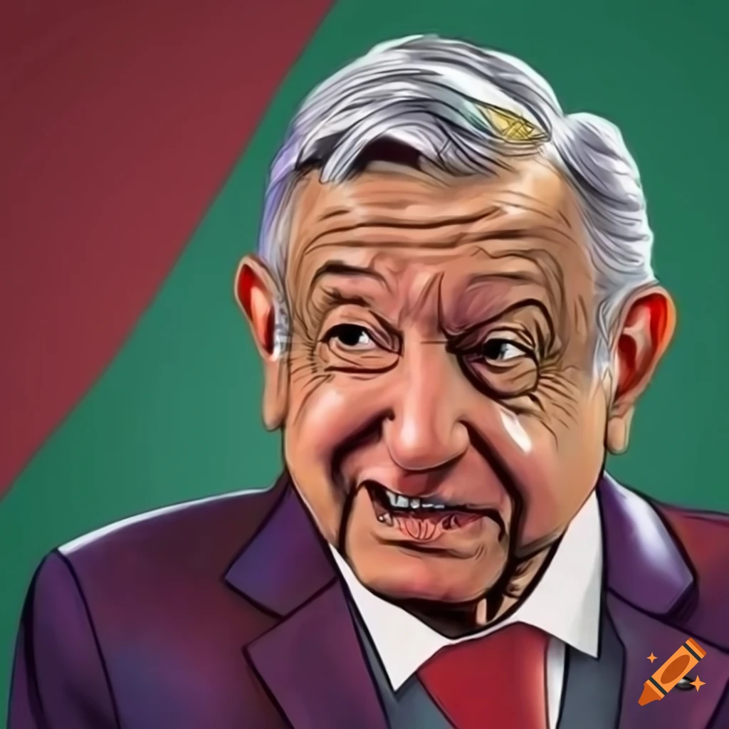 Political satire caricature of AMLO on Craiyon