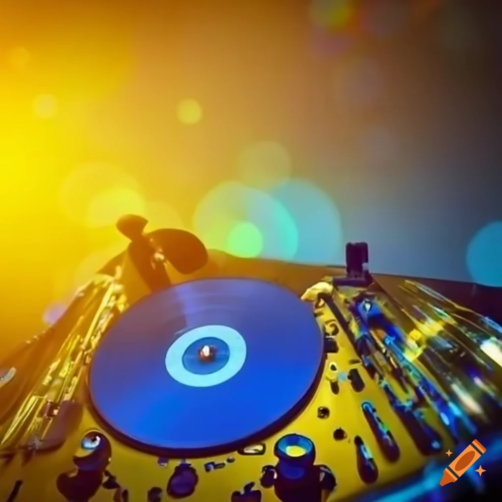 Dj equipment and music notes on Craiyon