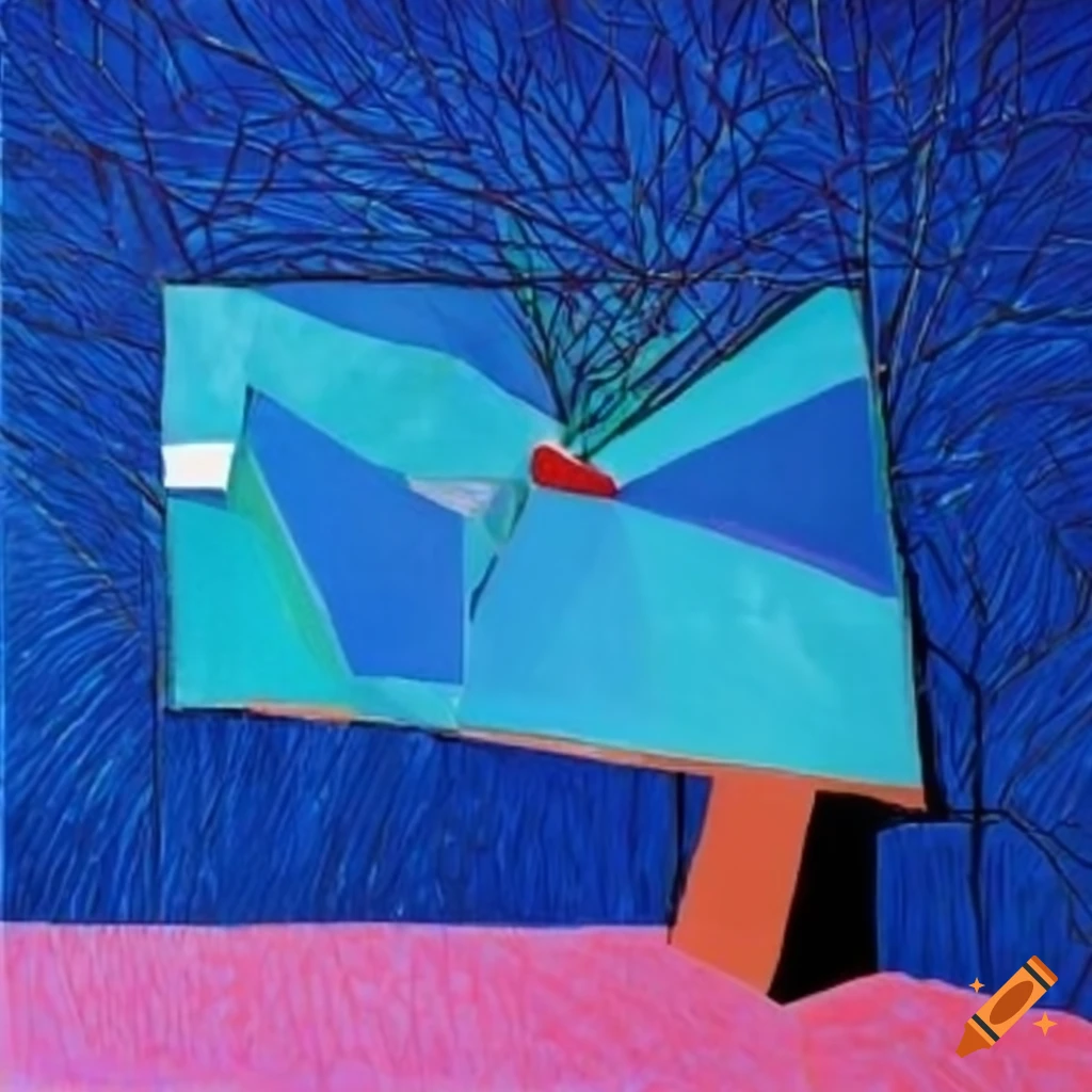 Abstract spatial structure inspired by david hockney