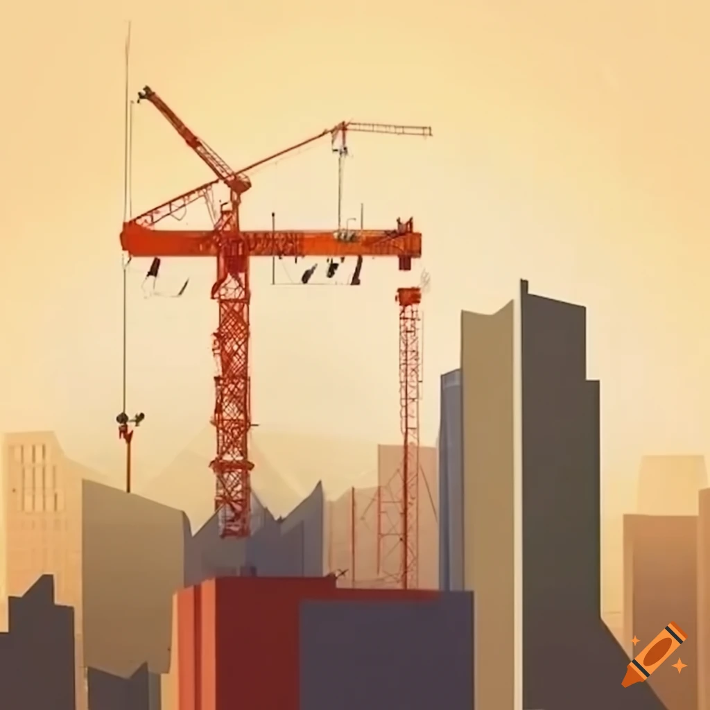 Crane in city on Craiyon