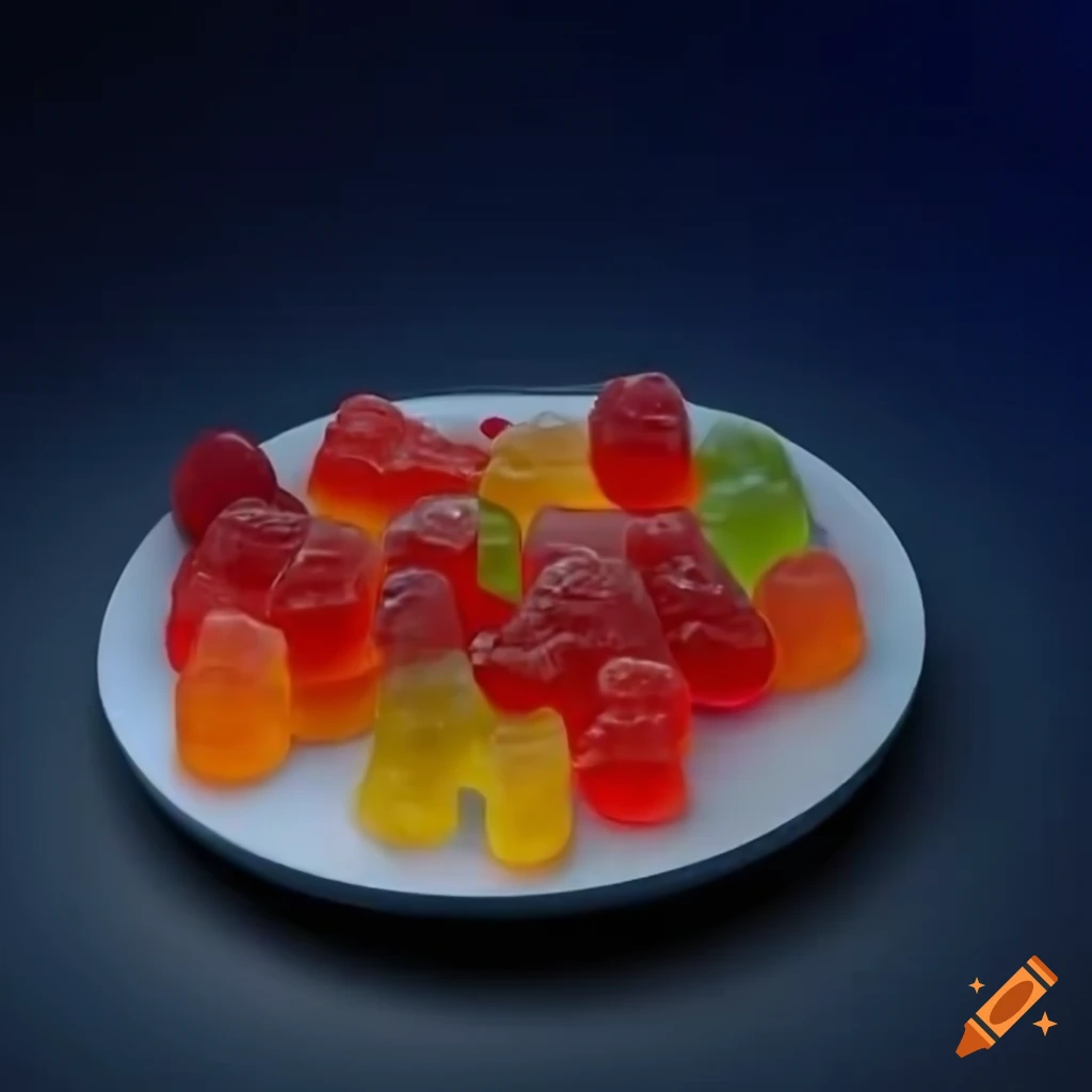 Delicious gummy cubes in a unique packaging on Craiyon