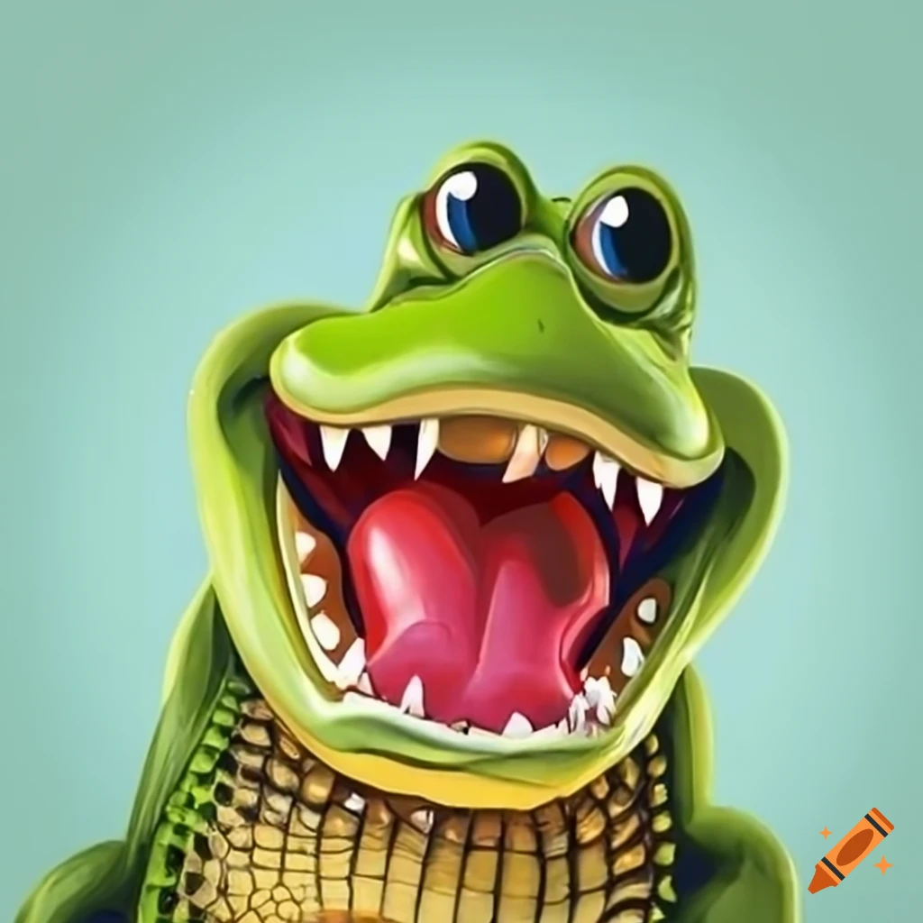 Happy alligator on Craiyon