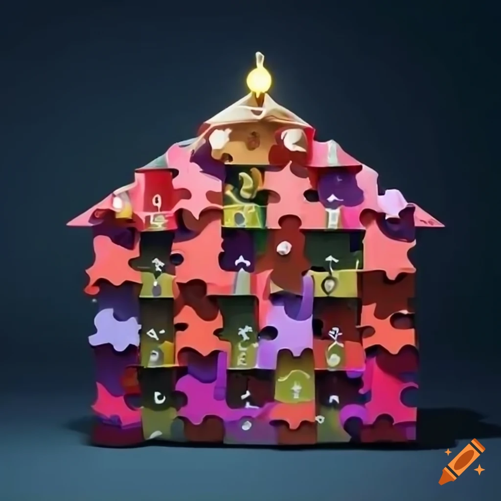 Puzzle-shaped advent calendar