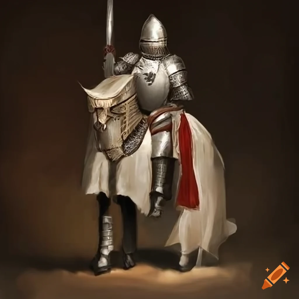 Knight in solid gold armor riding a horse on Craiyon