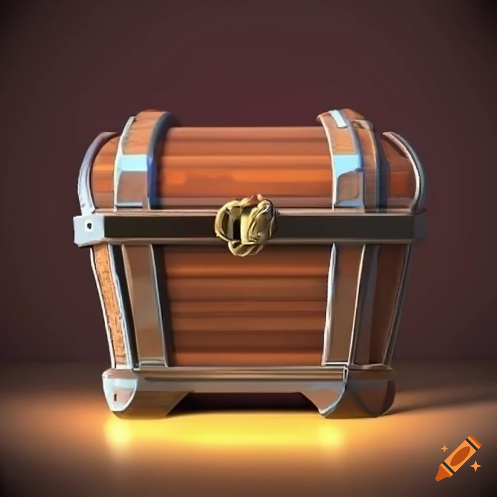 Golden glowing treasure chest from fortnite on Craiyon