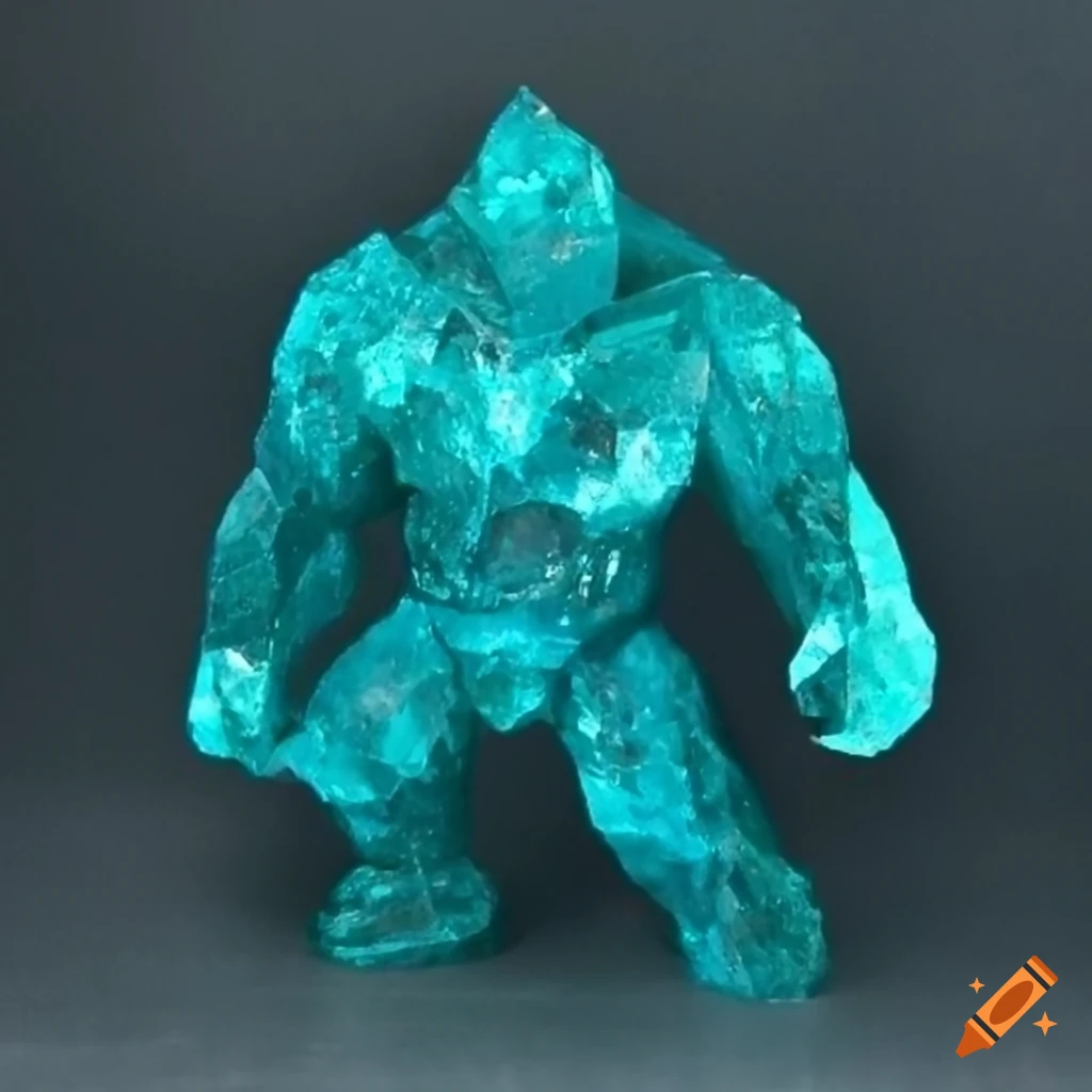 Shiny teal crystal golem on Craiyon