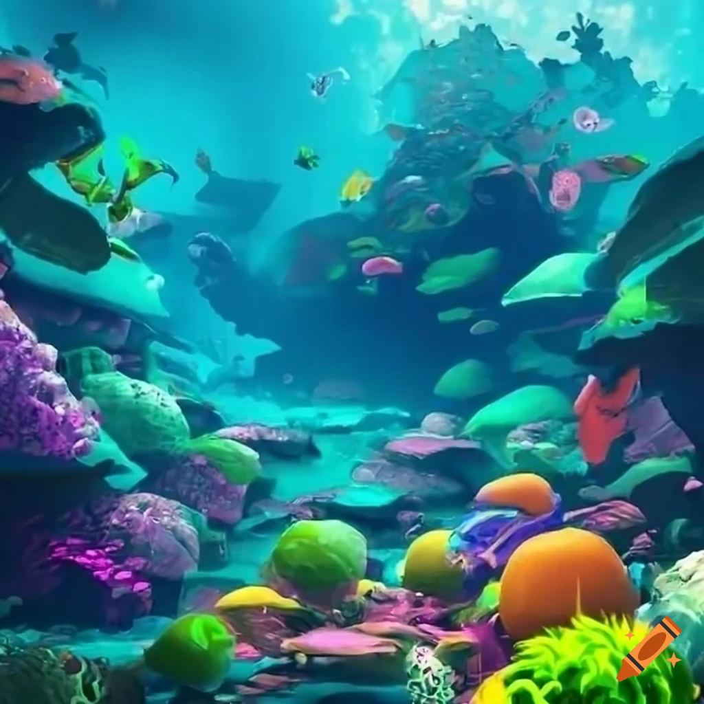 Vibrant Underwater Level In A Classic Video Game On Craiyon