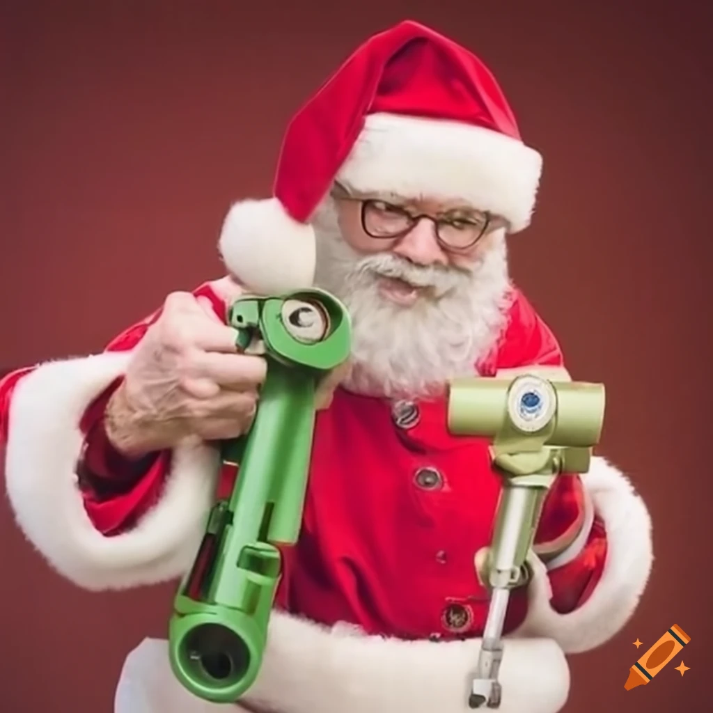 Santa Claus with surveying tools on Craiyon