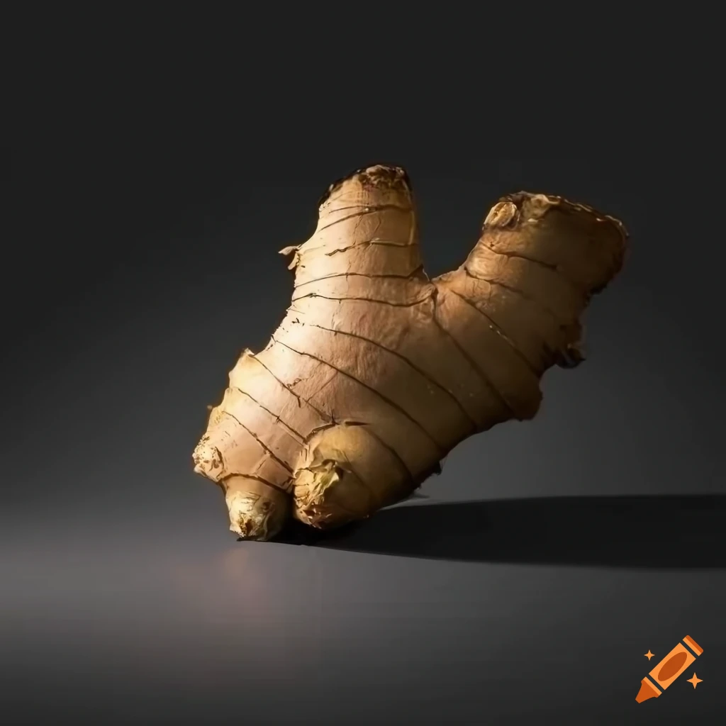 Close-up of gingerroot with grid pattern and light shining through ...