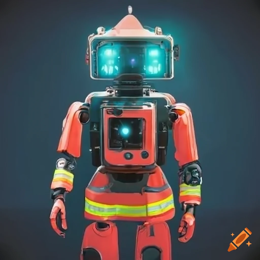 Robot equipped with thermal vision for firefighting on Craiyon