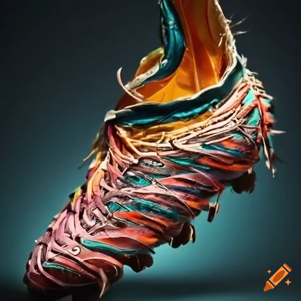 Football shoes with feather design