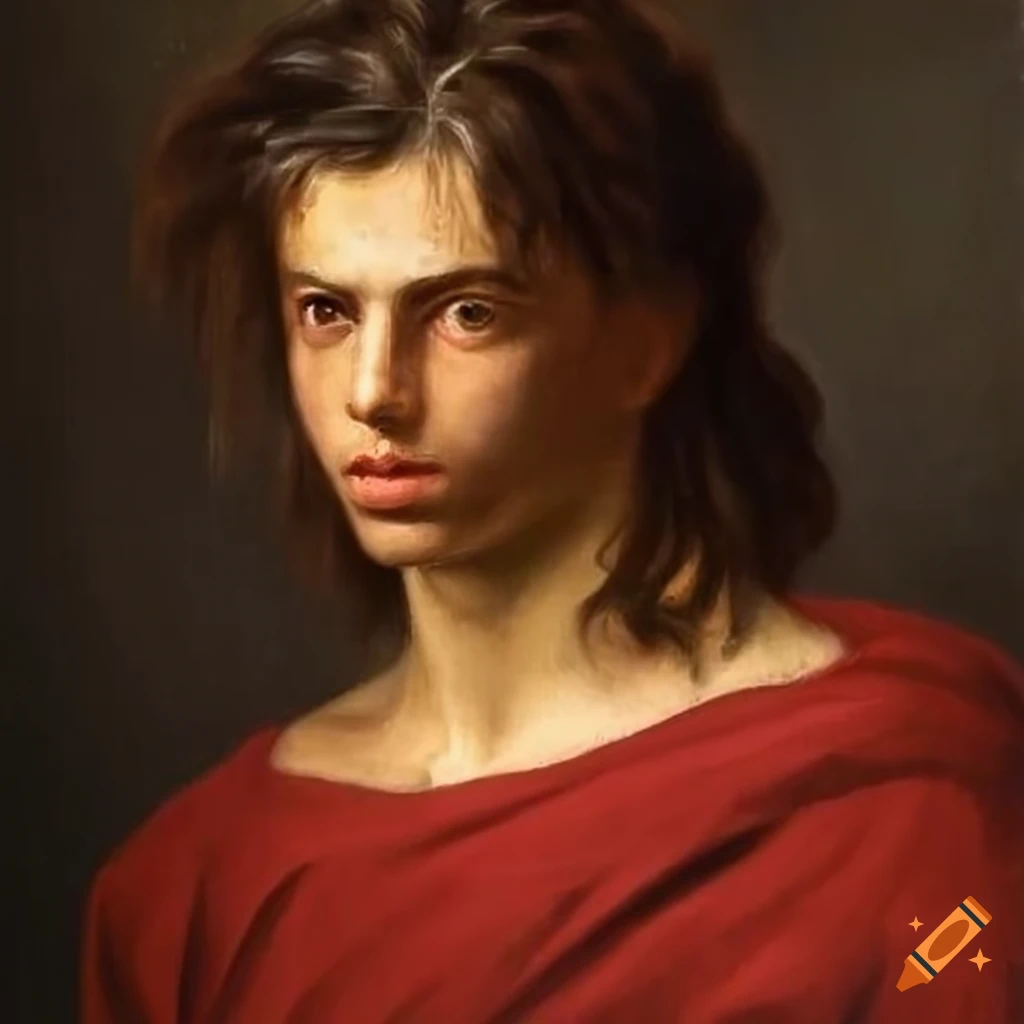 Monet oil painting of a confident male god on Craiyon