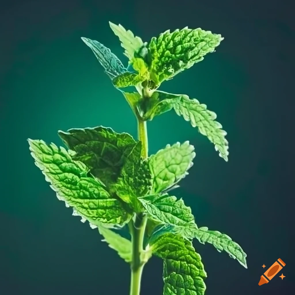 Mint plant isolated on white background on Craiyon