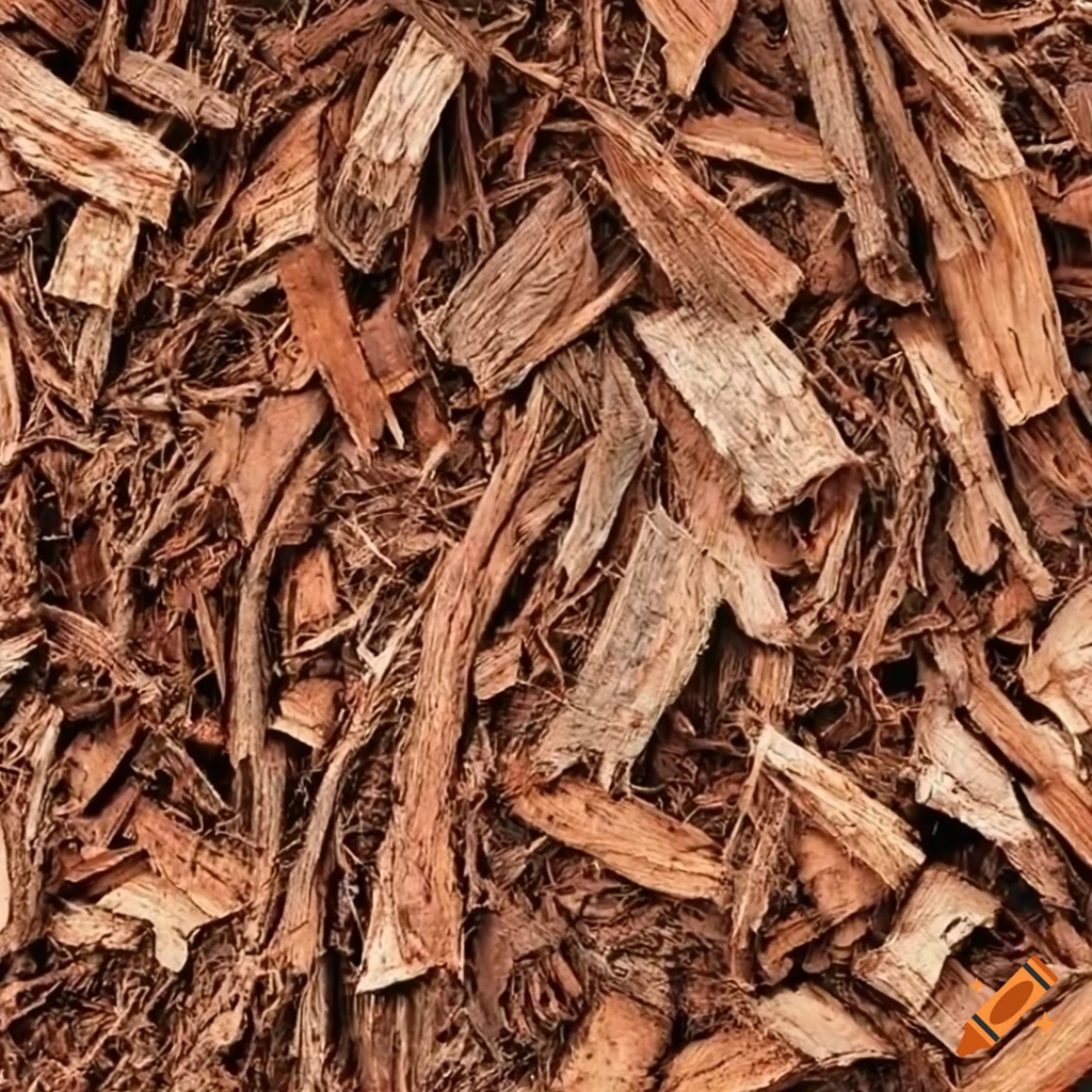 Texture of bark mulch wood chippings