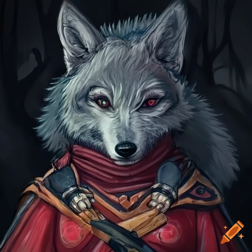 Detailed fire devil with fox head and torches in hands, styled like ...