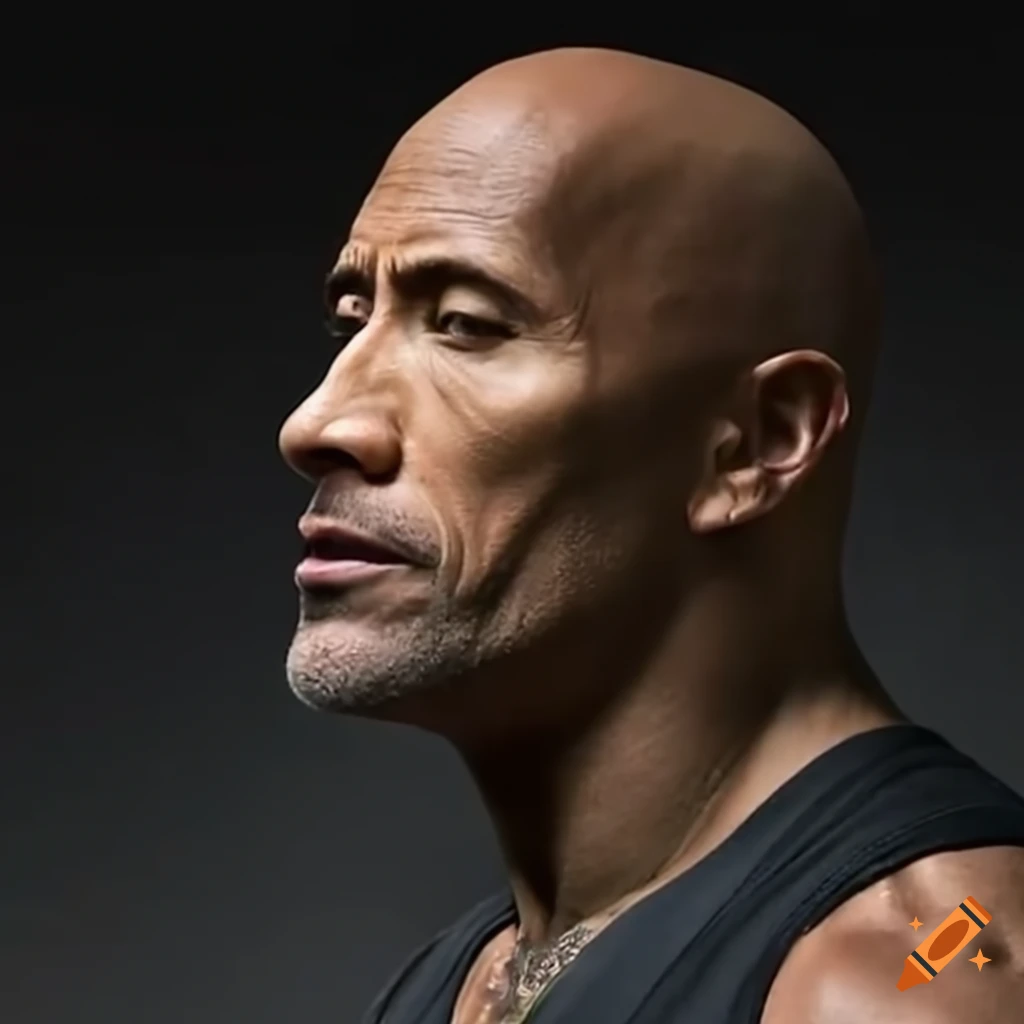 Portrait of Dwayne Johnson on Craiyon