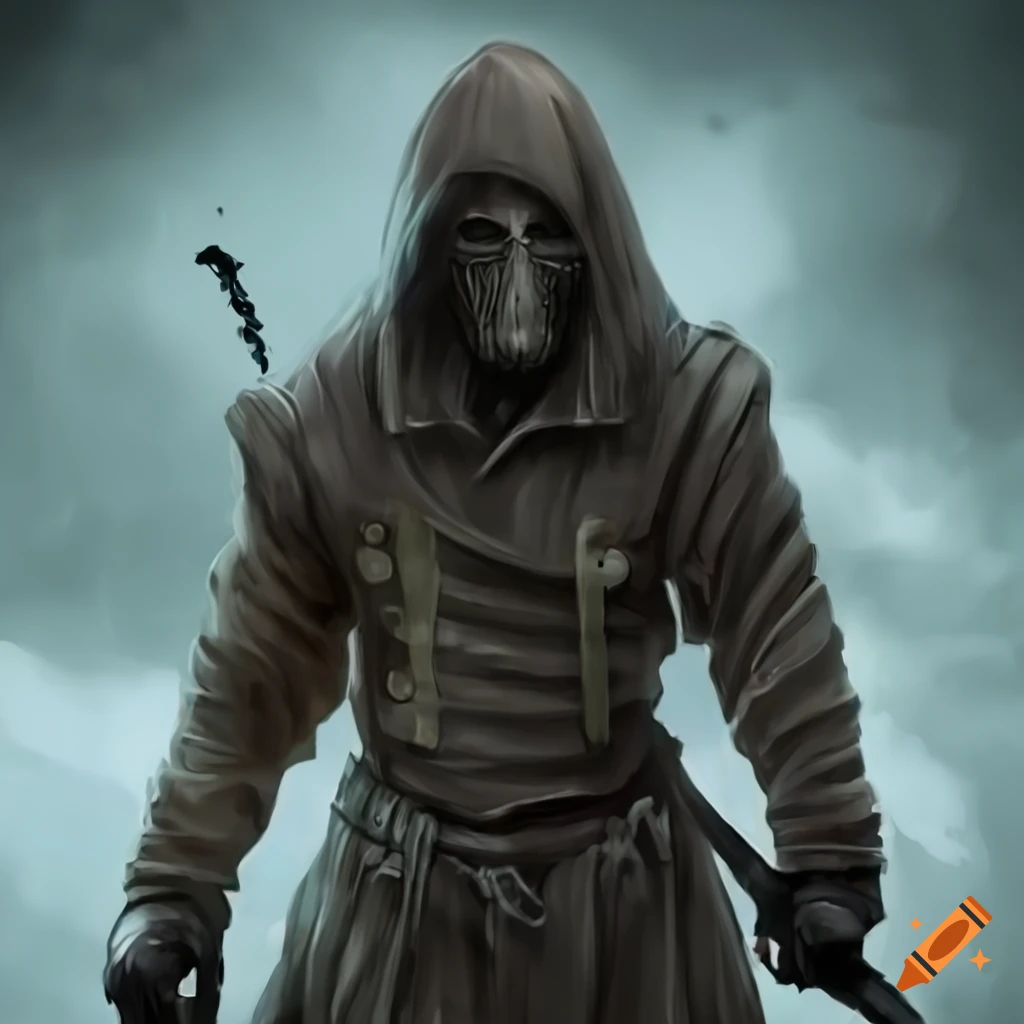 Fantasy illustration of a prisoner with an iron mask