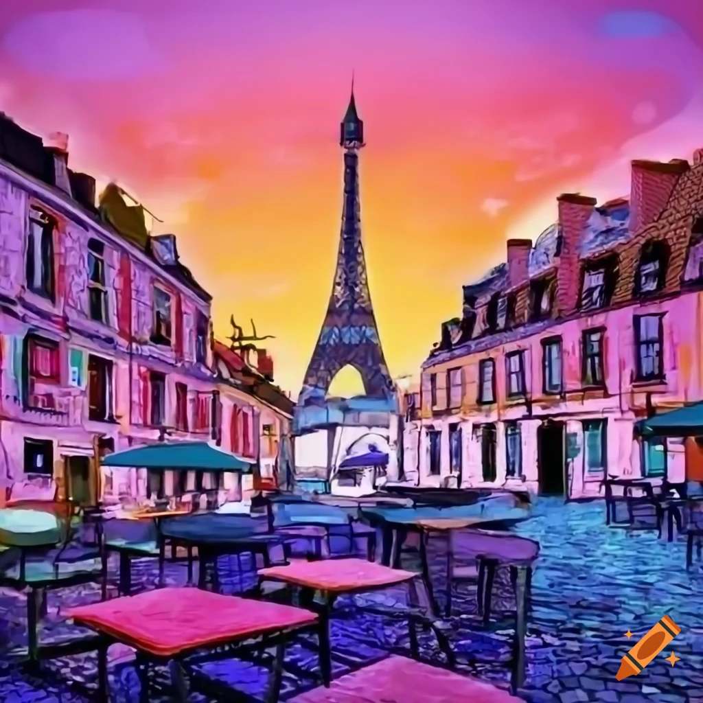Street scene in paris on Craiyon