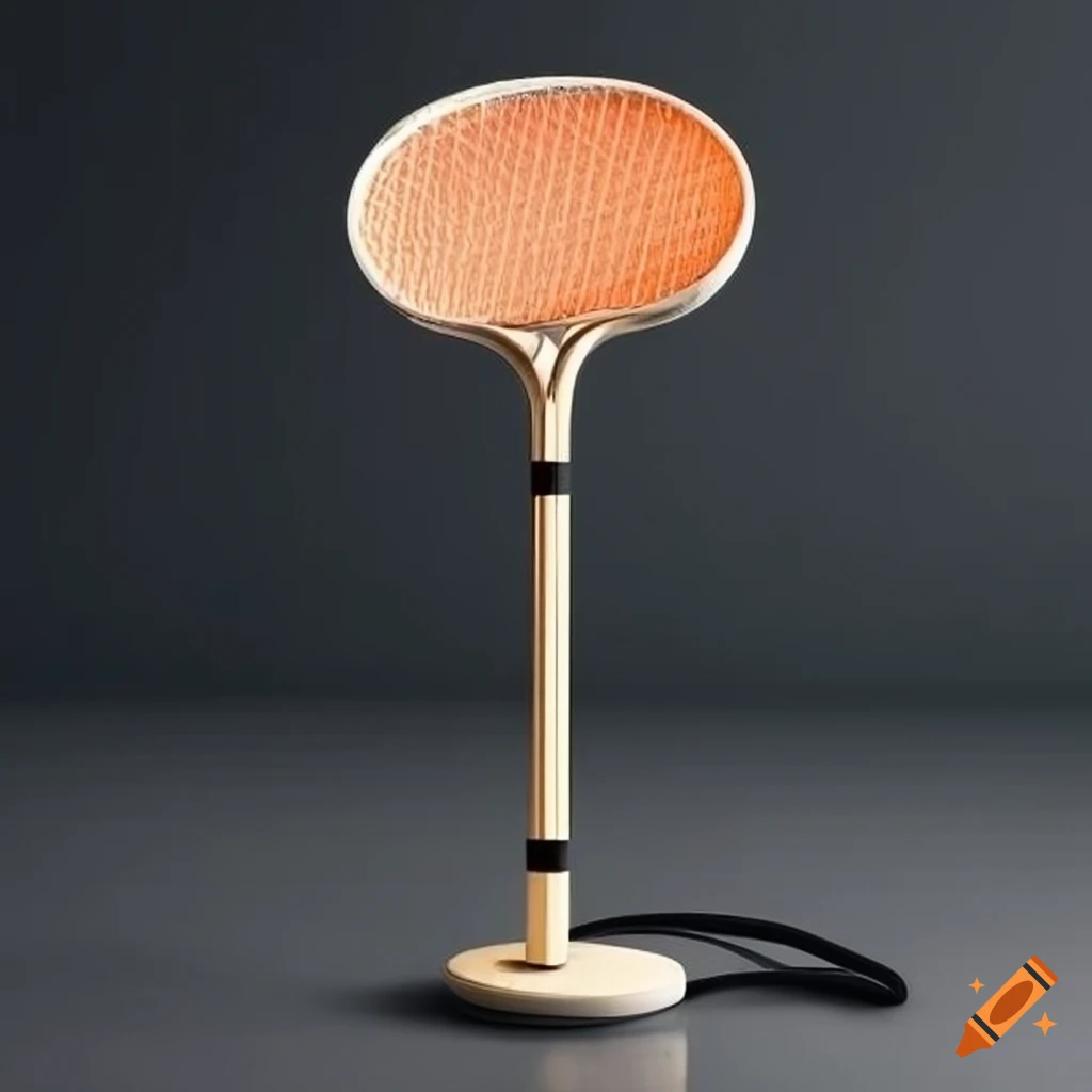Table lamp shaped like a tennis racket